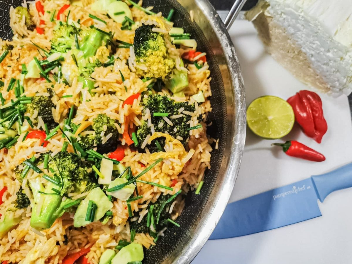 Wokpfanne mit Gemüse Edelstahl Antihaft-Wokpfanne Pampered